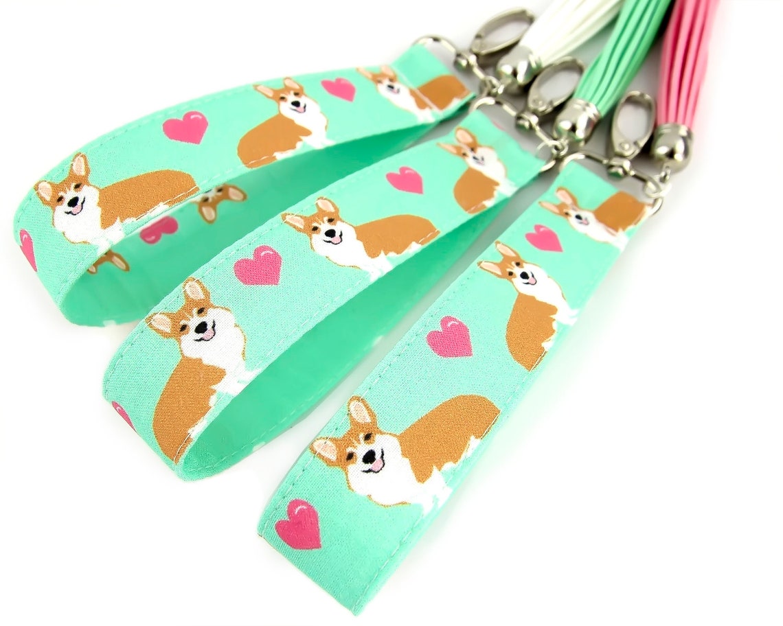 Corgi Keychain Wristlet | Corgi Gifts | Cute Corgi Accessories | Corgi ...