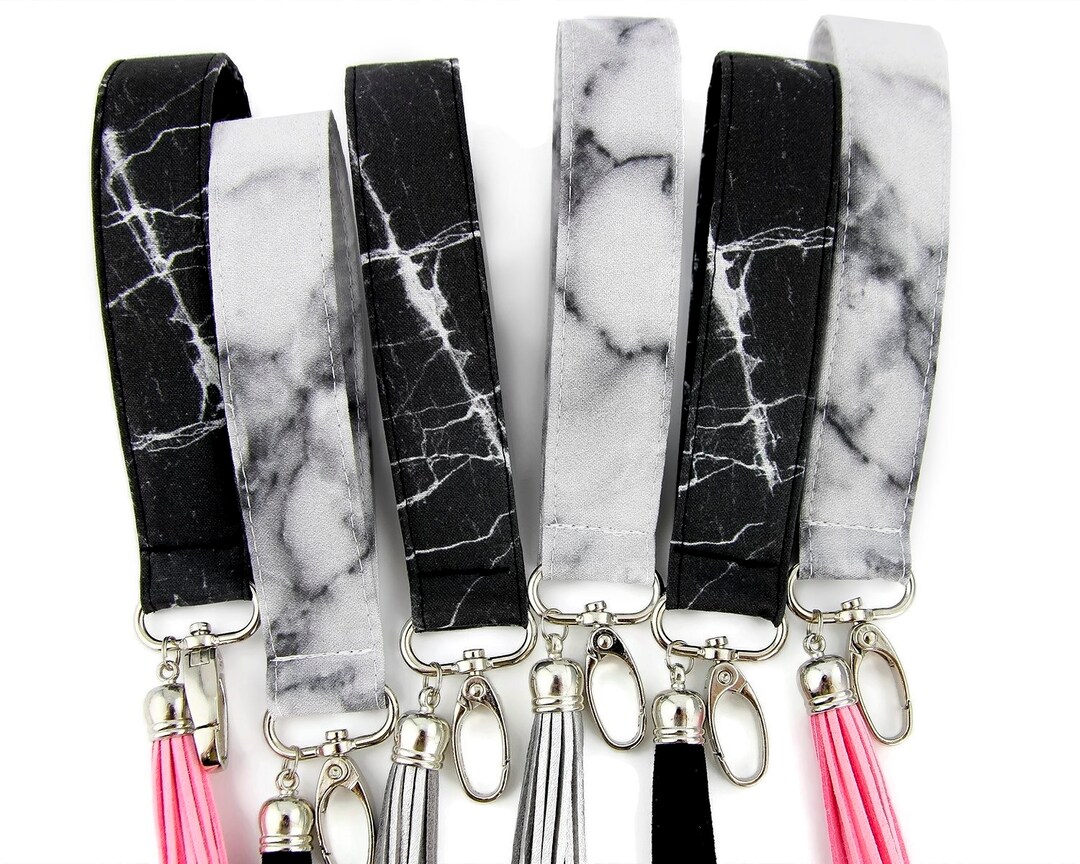 Marble Keychain Wristlet | Keychain Bracelet Gift for Her | Marble Gift ...