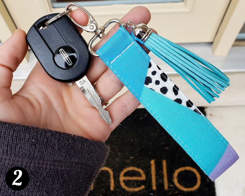 Colorful Keychain Wristlet Colorful Key Fob Spots Keychain - Etsy