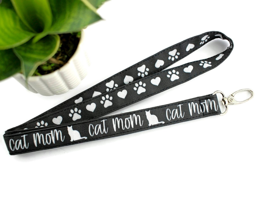 Cat Mom Lanyard | Cat Lanyard for Badge Holder ID | Cat Gifts for ...