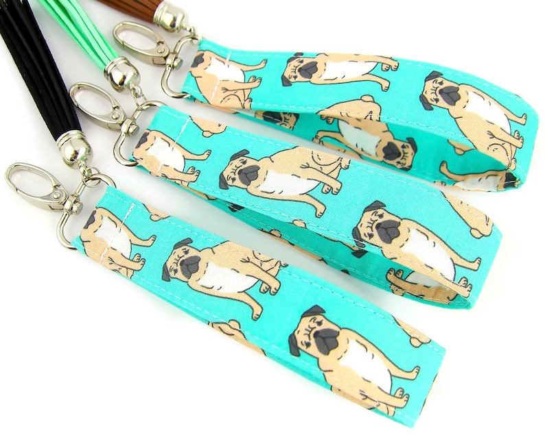 Pug Keychain Wristlet Pug Gifts Pug Accessories Pug Key | Etsy