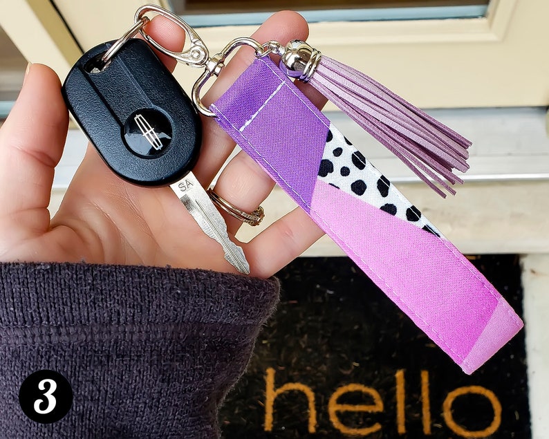 Colorful Keychain Wristlet Colorful Key Fob Spots Keychain - Etsy