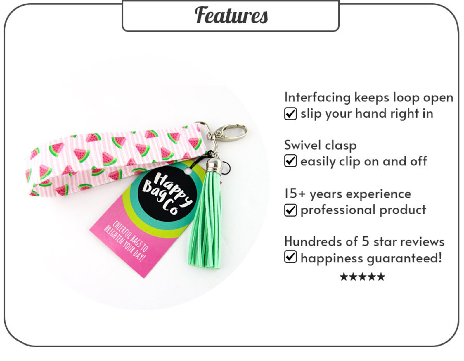 Watermelon Keychain Wristlet Cute Key Fob Watermelon | Etsy