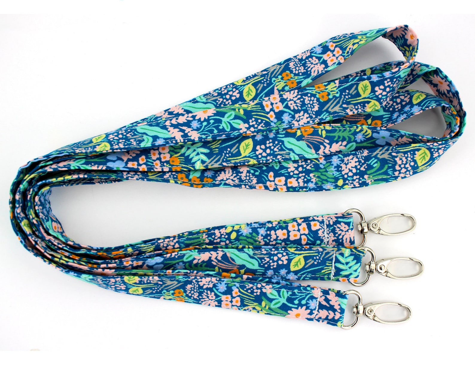 Blue Floral Lanyard With ID Holder | Gift for Teacher Lanyard | Cute ...