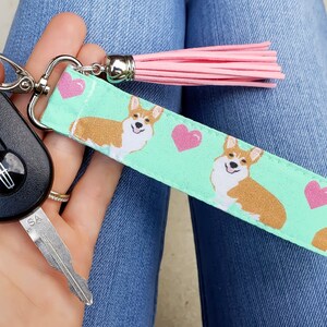 Corgi Keychain Wristlet | Corgi Gifts | Cute Corgi Accessories | Corgi ...