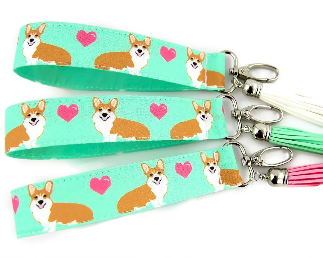Corgi Keychain Wristlet | Corgi Gifts | Cute Corgi Accessories | Corgi ...