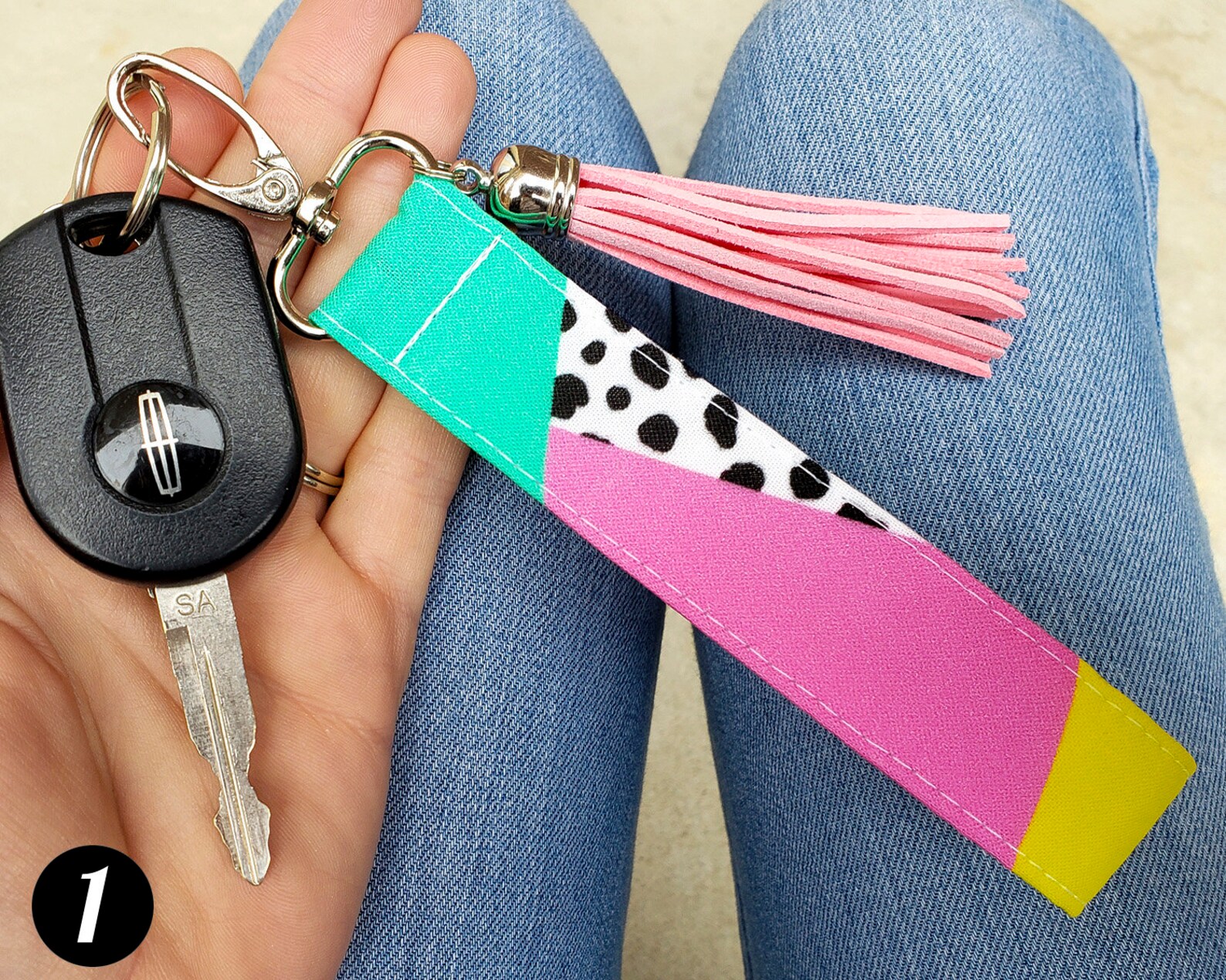 Colorful Keychain Wristlet Colorful Key Fob Spots Keychain - Etsy