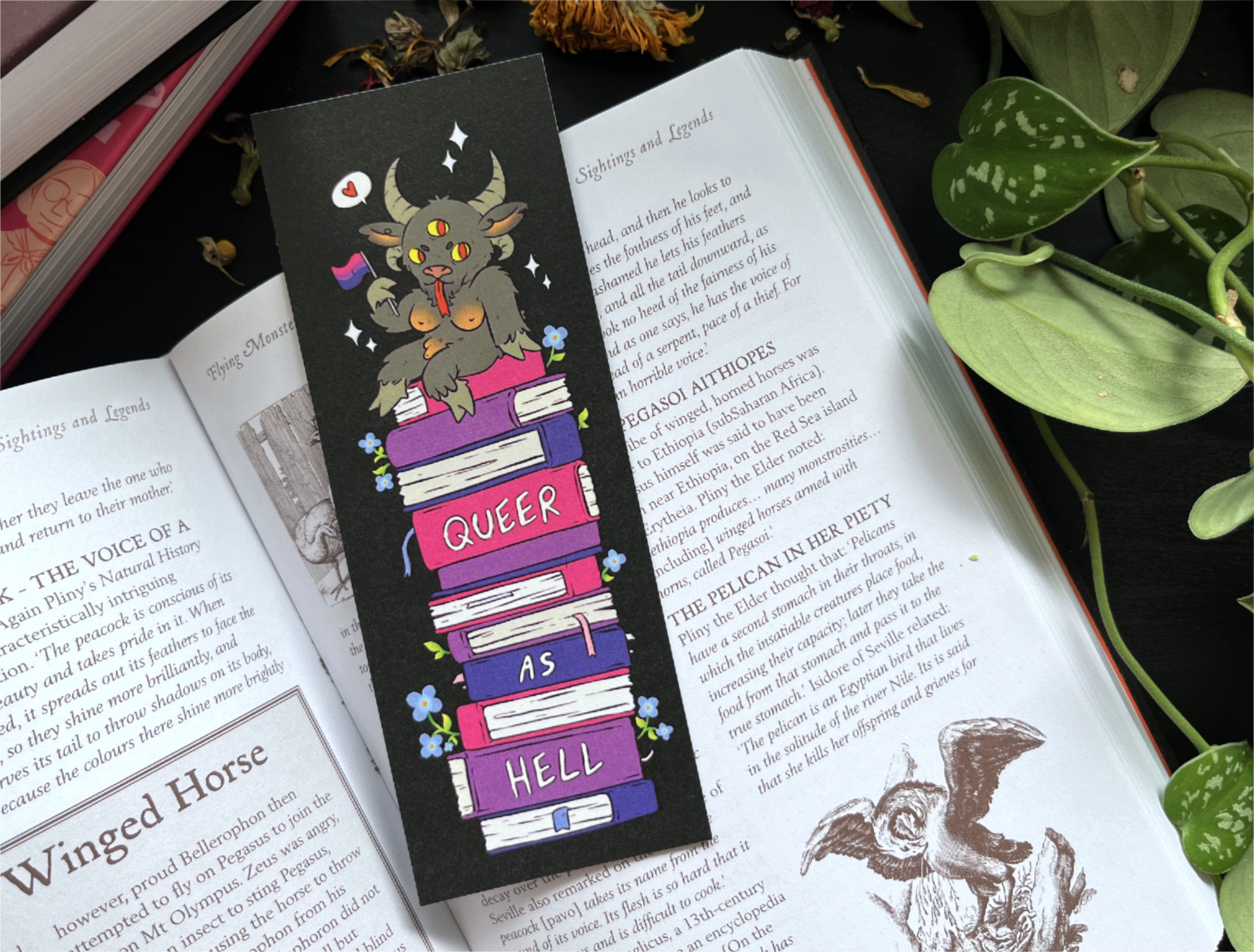 Queer as Hell Bookmark Queer LGBTQIA Gay Lesbian Nonbinary Genderfluid Pansexual Transgender ...