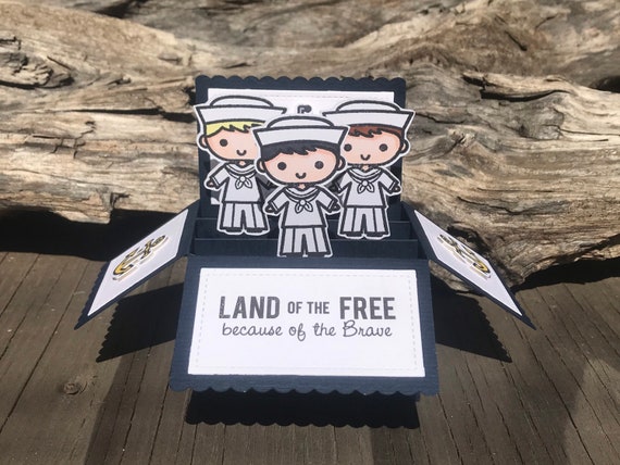 Military Card in a Box Pop up Cards Patriotic Card 3D | Etsy