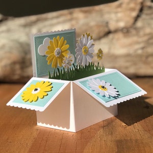Daisy Card in a Box, Pop up Card Box, Flower Card, Daisy Pop up Card ...