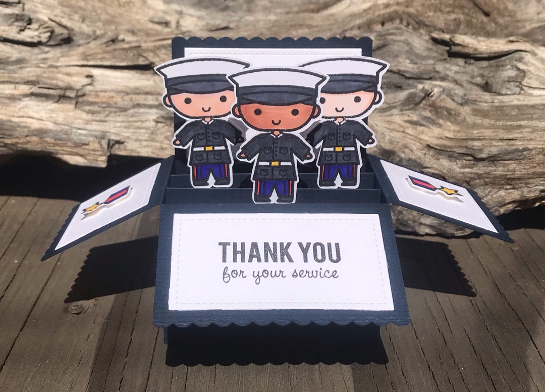 Military Card in a Box, Pop up Cards, Patriotic Card, 3D Cards ...