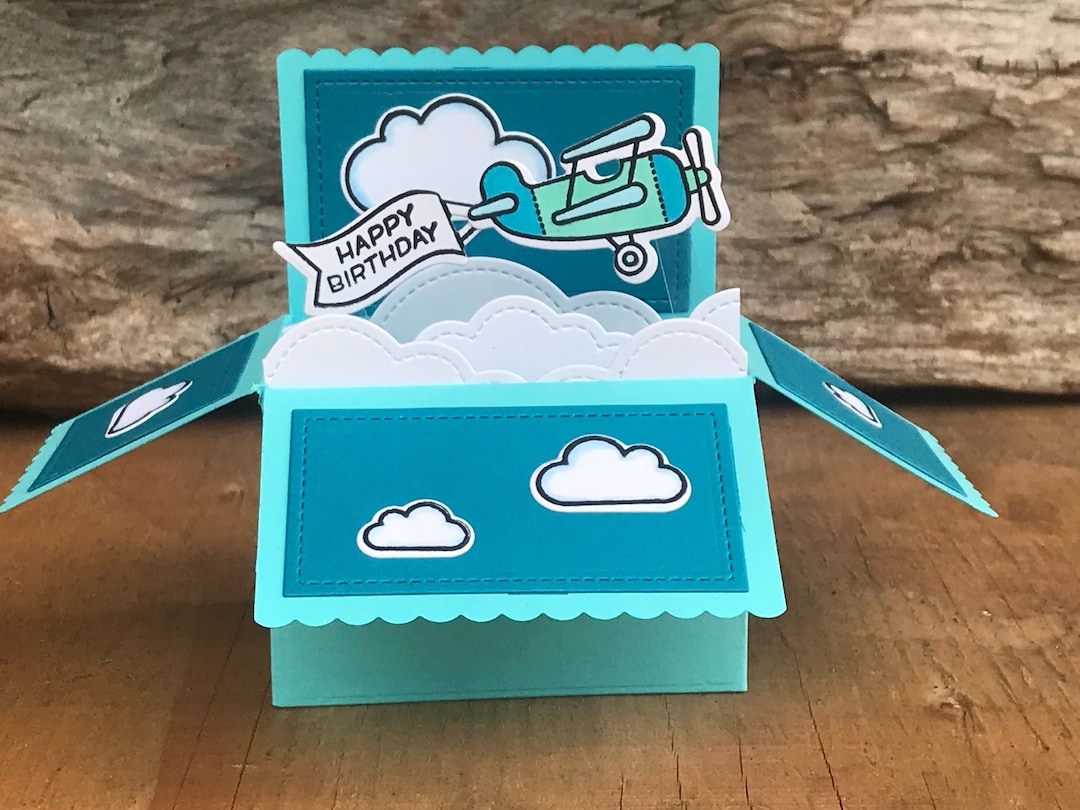 Airplane Card, Pop up Card, Pop up Card Box, Air Plane Card, Air Plane ...