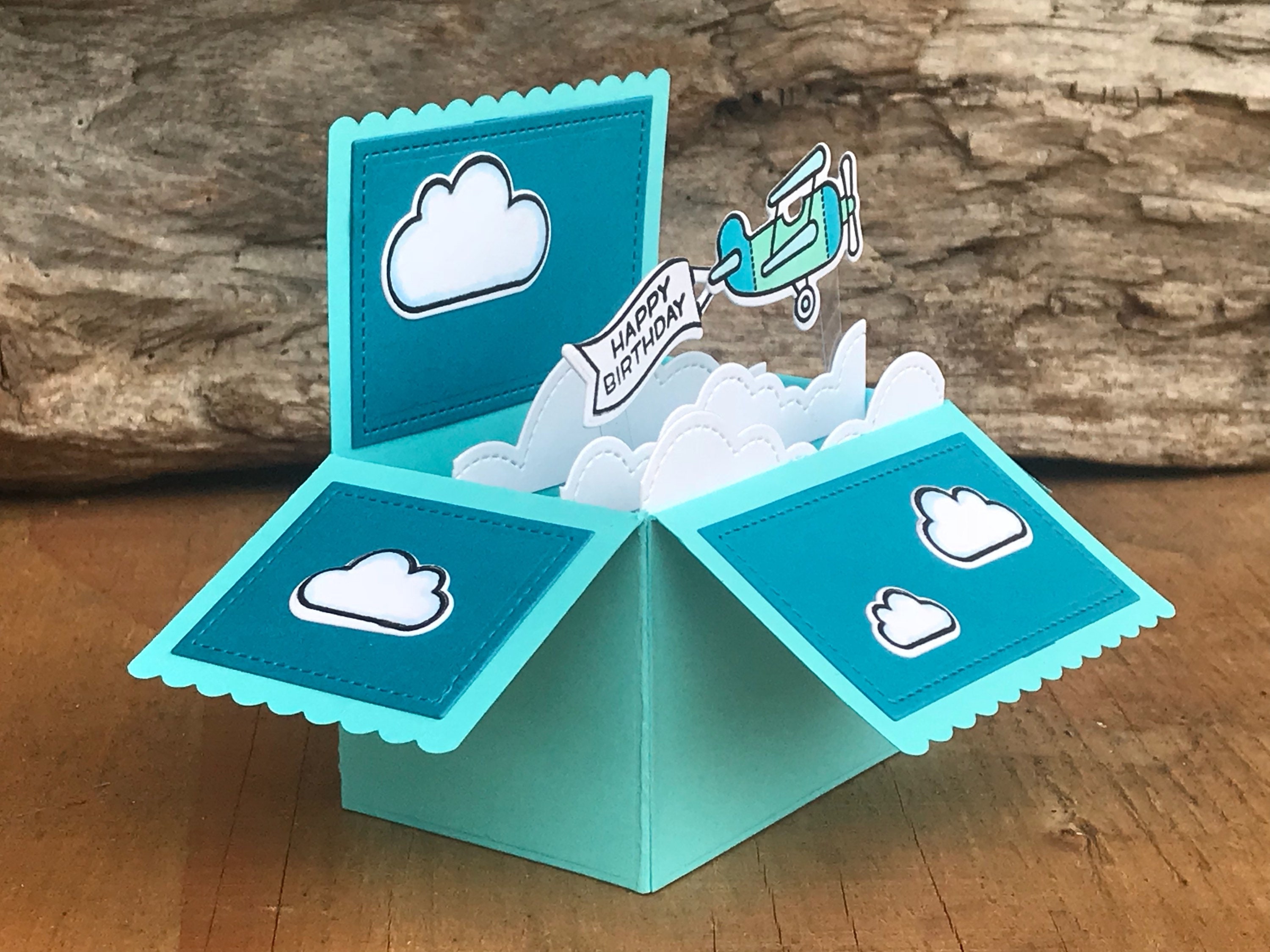 Airplane Card Pop up Card Pop up Card Box Air Plane Card - Etsy