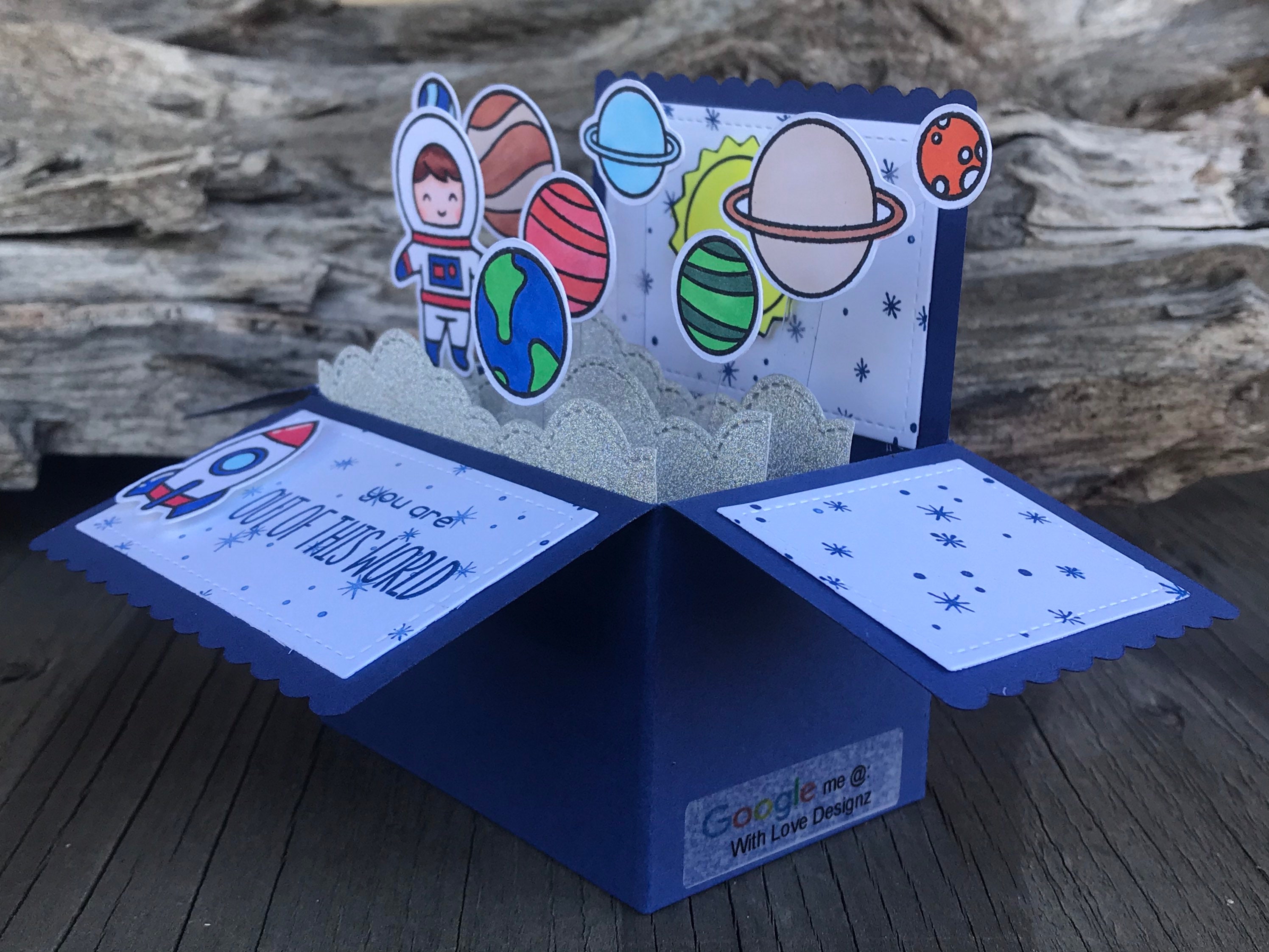 Space card in a box pop up card planet card 3D cards | Etsy