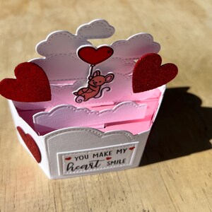 Mouse and Heart Card in a Box, Mouse Pop up Card Box, Birthday Card ...
