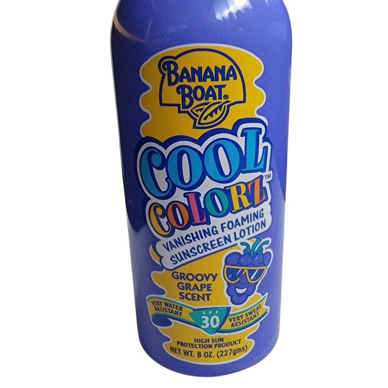 VTG 90s Banana Boat Cool Colorz Foaming Sunscreen 8 Oz Groovy Grape 30 ...