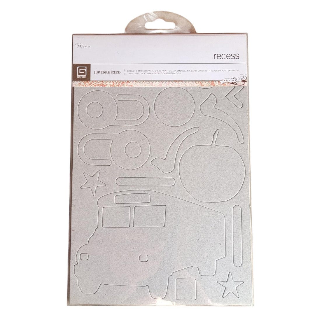 Basicgrey Undressed Recess Embellishments Self Adhesive Chipboard ...