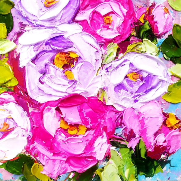 Pink Flower Painting - Etsy