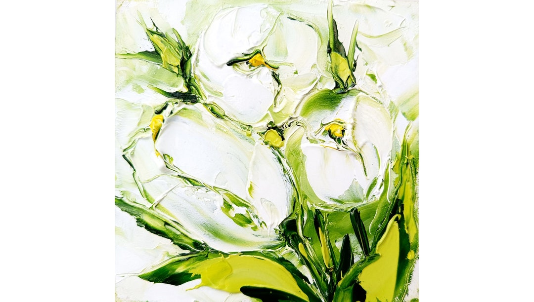 Tulip Custom Painting Floral Original Art Flower Oil Painting Impasto ...