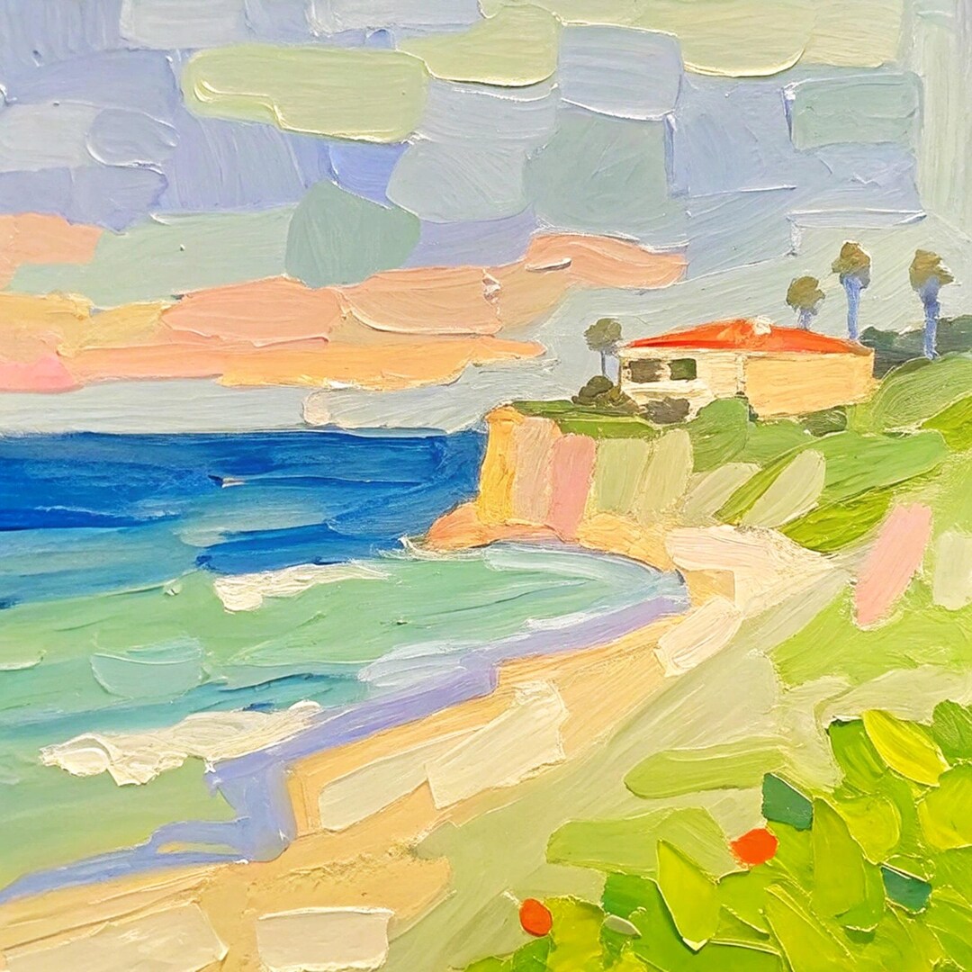 Carmel Beach Seascape Painting: Abstract Impasto Oil Painting - Etsy