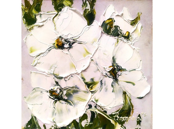 Delicate Flowers Art Original Art Flowers Painting Roses | Etsy