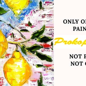 Italy Painting Lemon Original Art Christmas Gifts Impasto Oil Painting ...