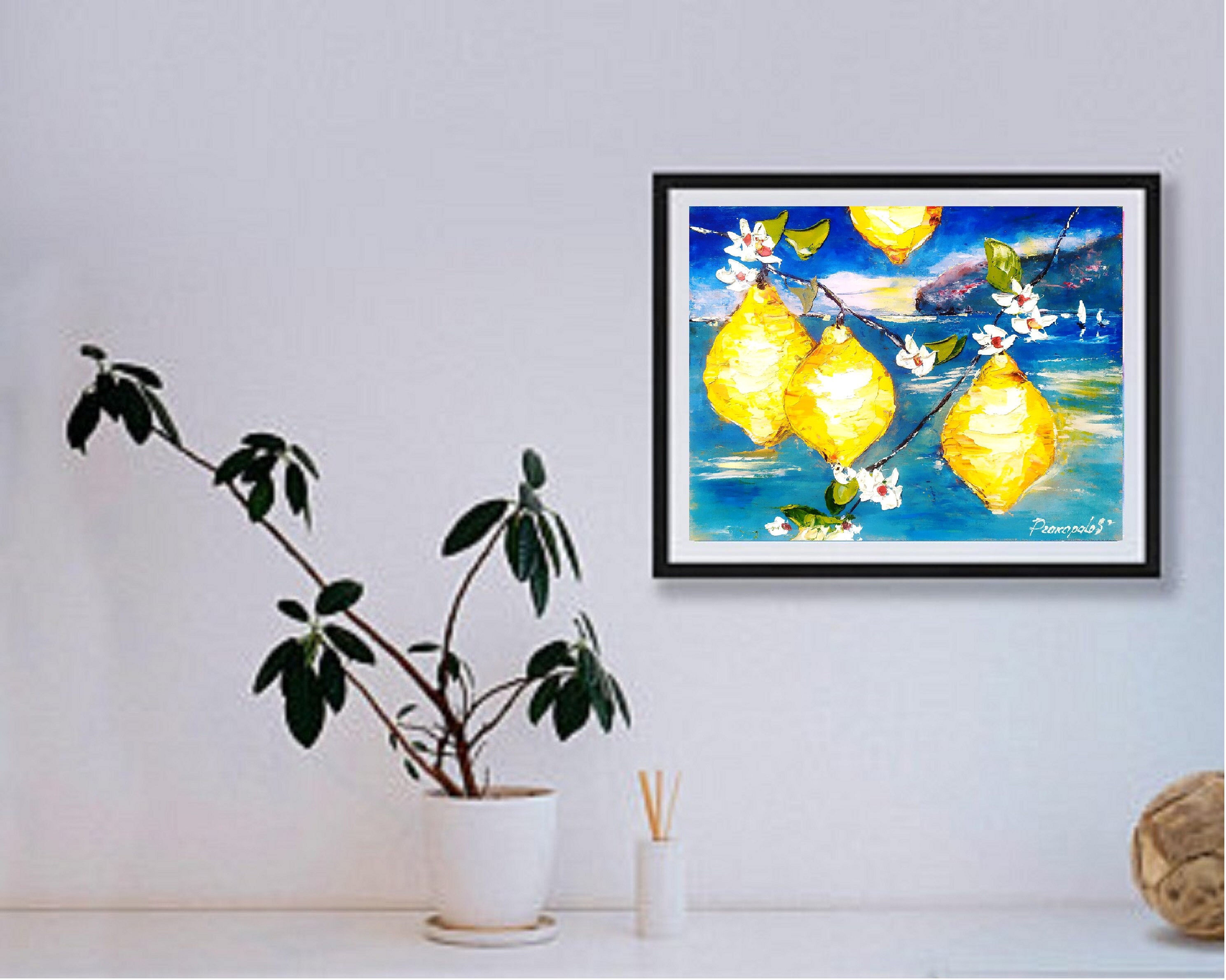 Lemon Italy Painting Coastal Painting Seascape Painting - Etsy