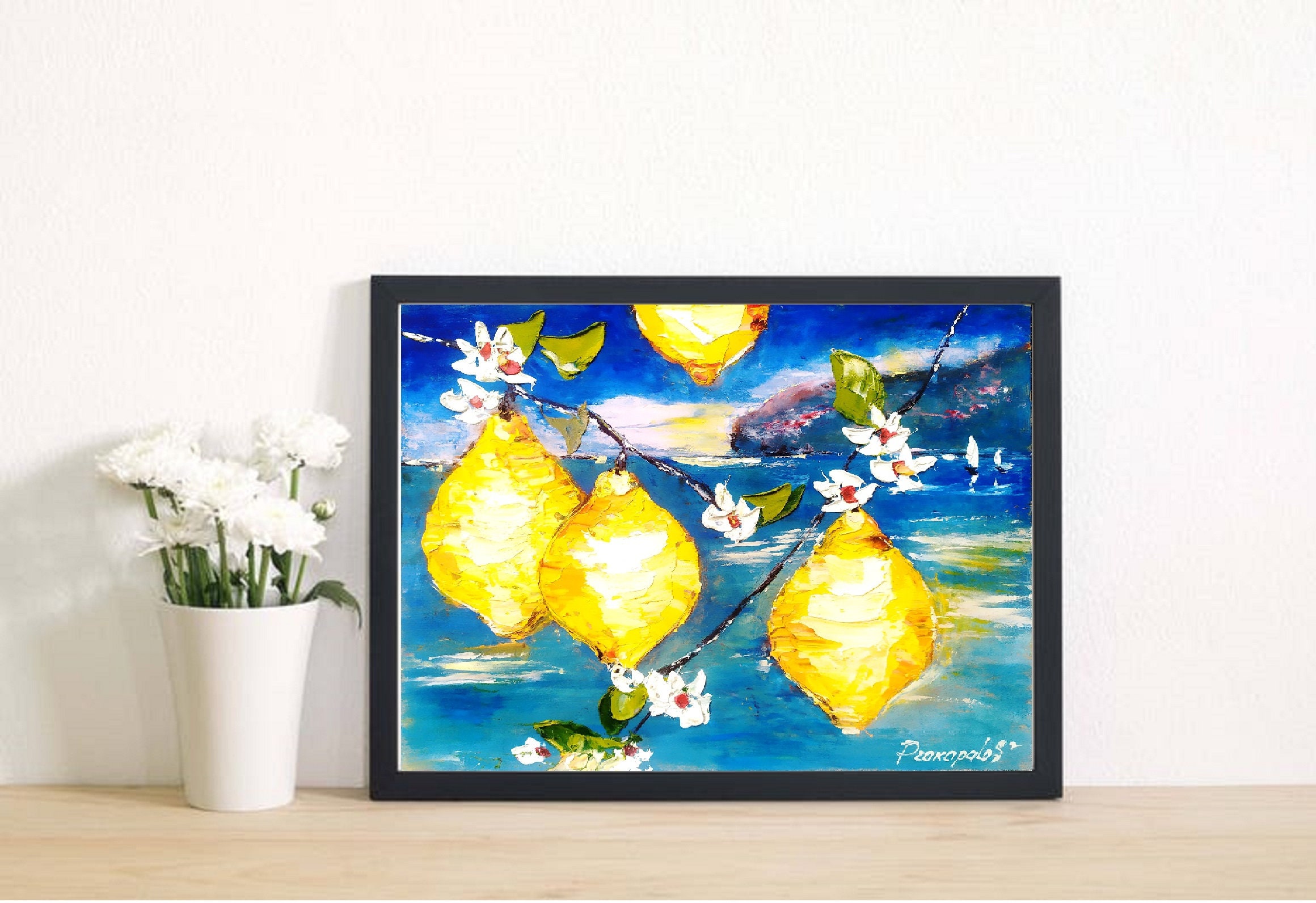 Lemon Italy Painting Coastal Painting Seascape Painting - Etsy