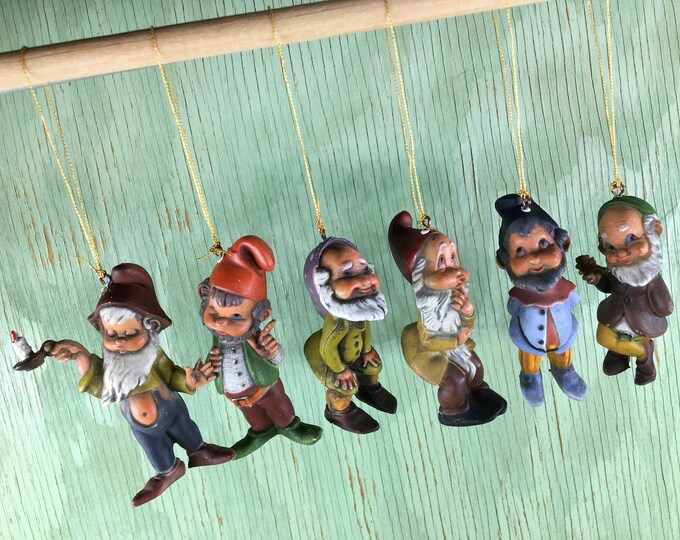 Vintage Elf Ornaments, Set of 6 Miniature Christmas Elves - Etsy