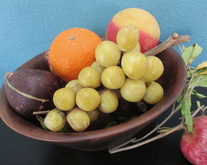 Vintage Stone Fruit Italian Carved Marble Stone Fruit Set of - Etsy