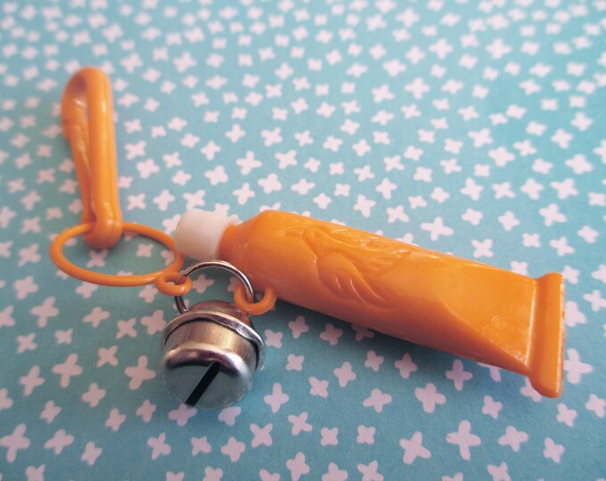 Vintage Charm, Bell Charms, Toothpaste Tube, Yellow, Clip Charm, 1980s ...