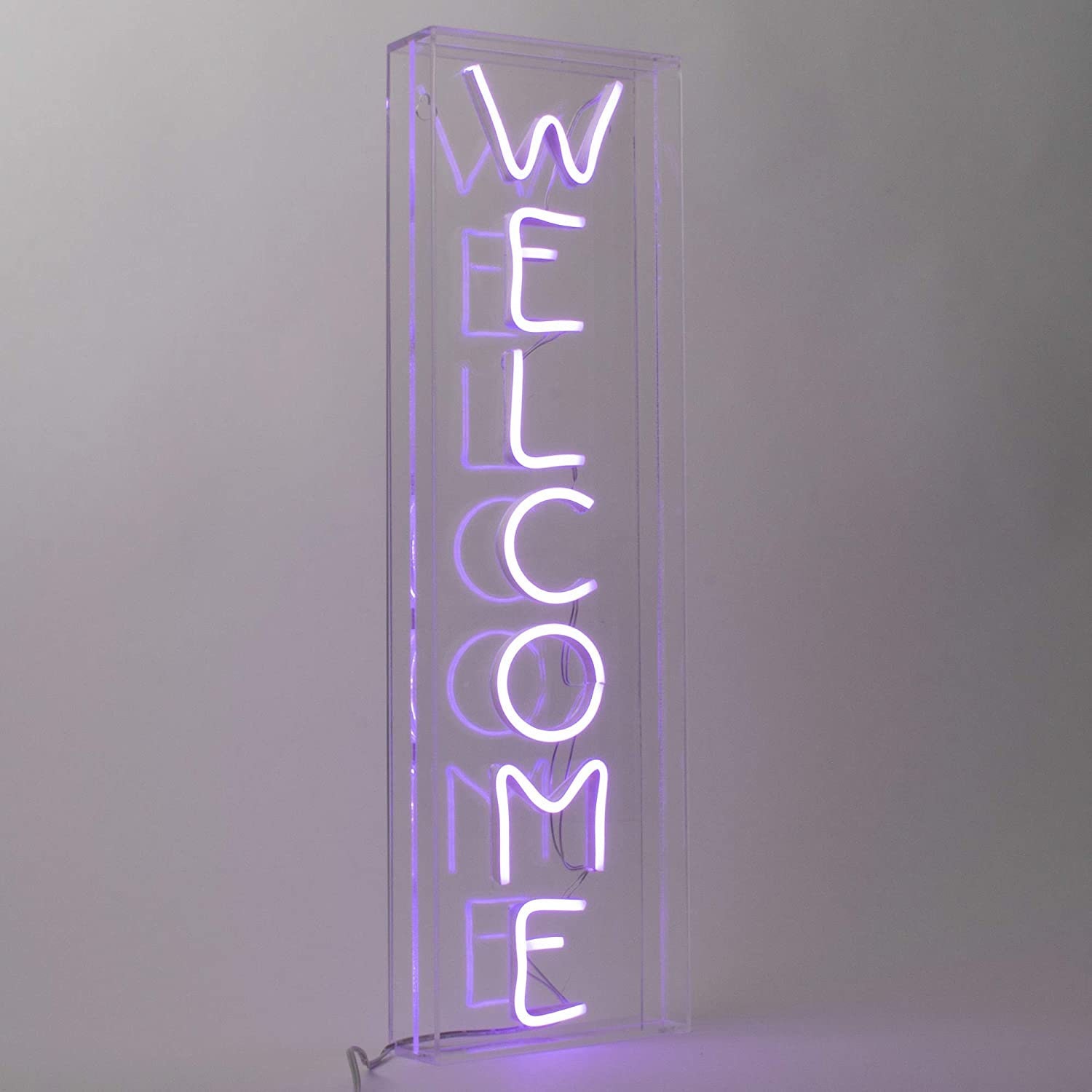 Welcome Acrylic Neon Wall Sign Purple LED Light Wall Art Decor | Etsy
