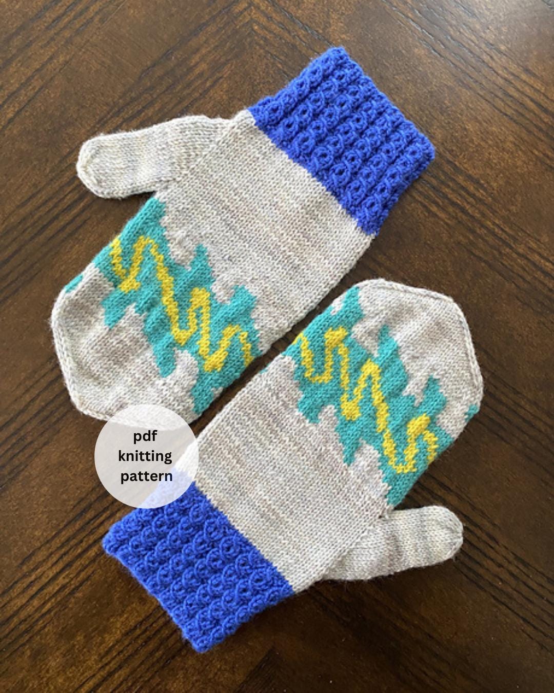 Paint Brush Mittens Knitting Pattern: Colorwork Winter Gloves (PDF ...