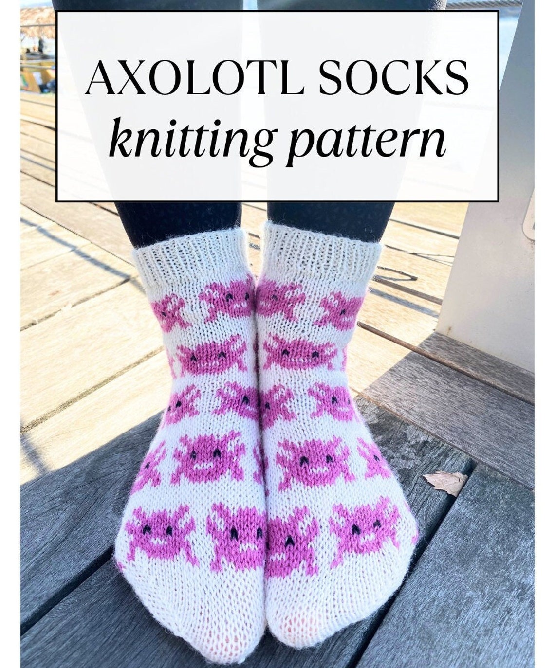 KNITTING PATTERN: Axolotl Socks Color Work Socks Unisex Sock Knitting ...