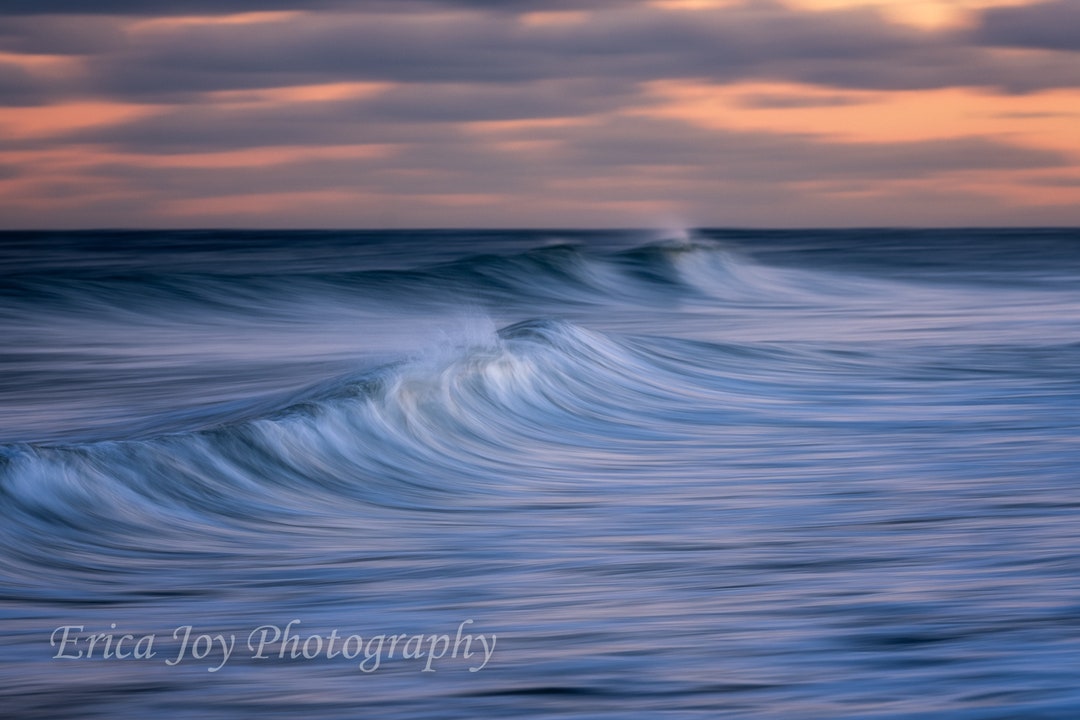 Cape Cod Seascape Print: Abstract Ocean Waves, Pastel Colors - Etsy