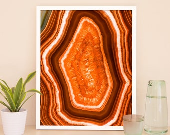 Orange Geode Art Print - Etsy