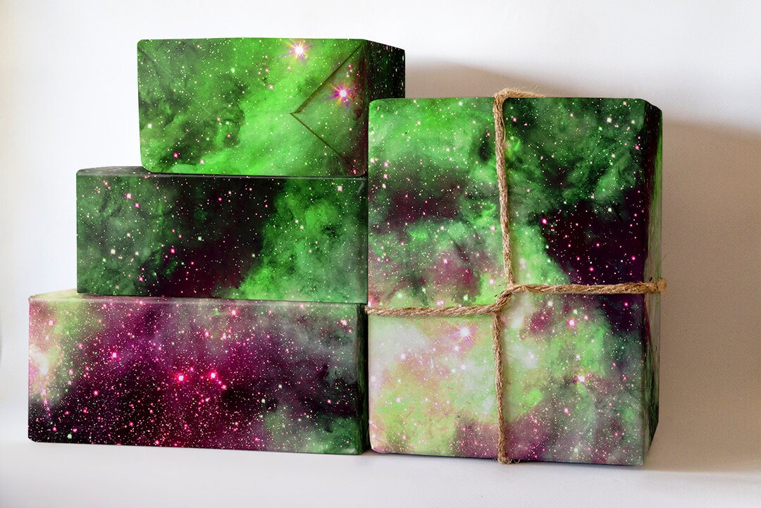 Green Nebula Wrapping Paper; Nebula Gift Wrapping; Nebula Wrapping ...