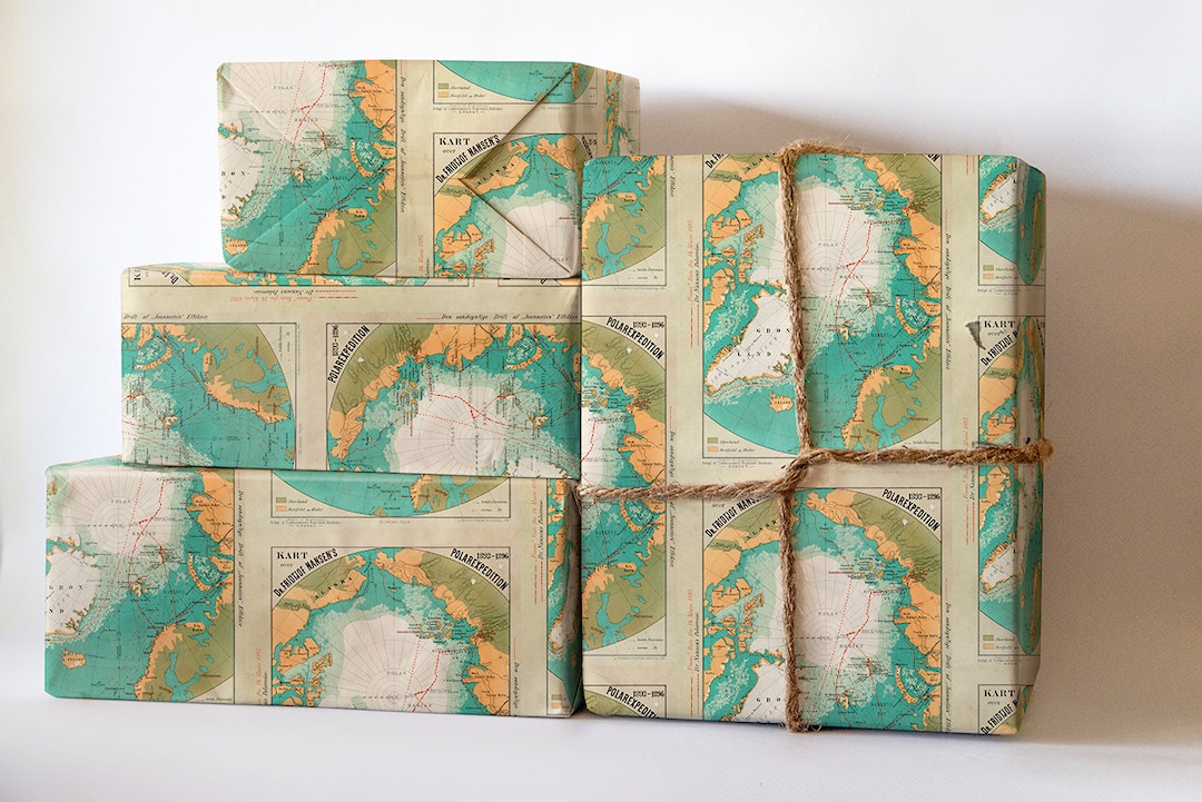 Arctic Wrapping Paper; Travel Gift Wrapping; Christmas Wrapping Paper ...