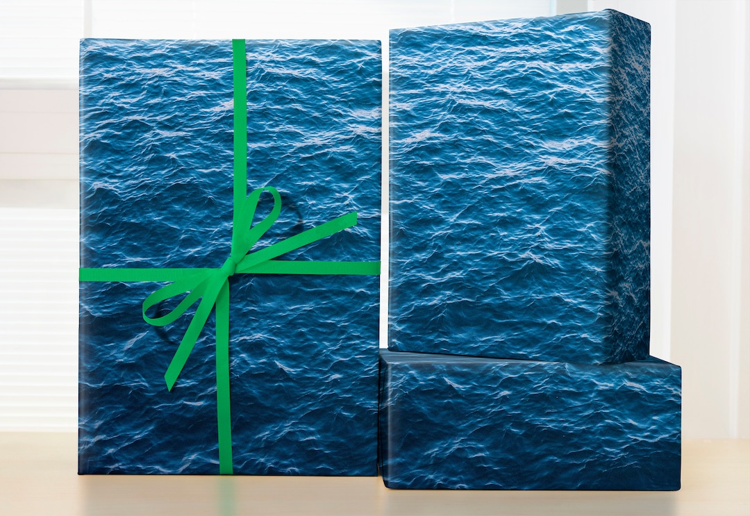 Ocean Wrapping Paper Roll; Oceanic Wrapping Paper; Blue Ocean Water ...
