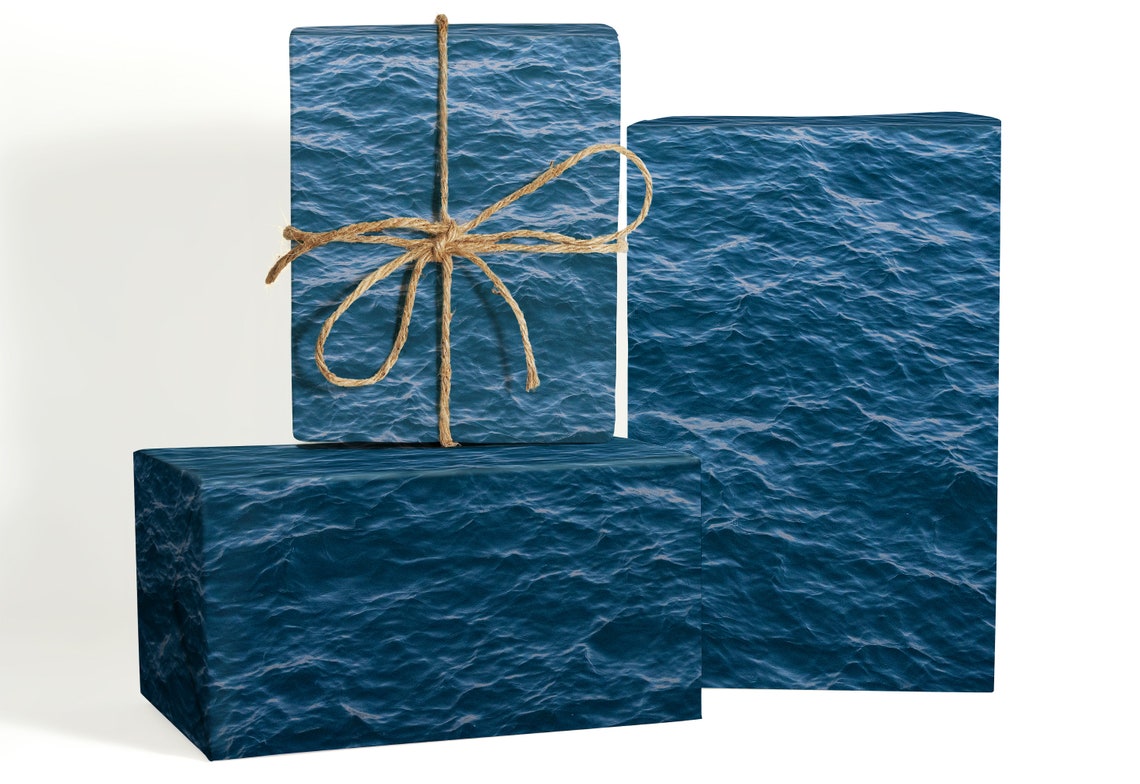 Ocean Wrapping Paper Roll Oceanic Wrapping Paper Blue Ocean - Etsy