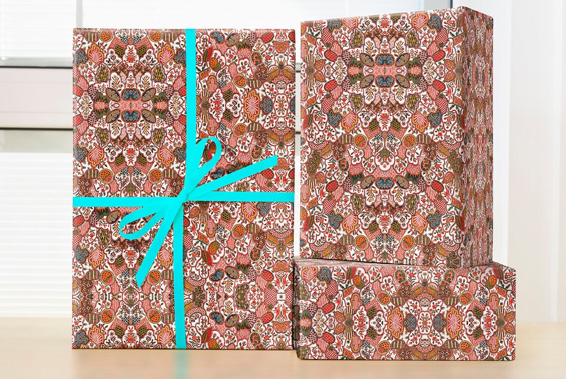 1800s French Textile Wrapping Paper, Wrapping Paper Christmas; Wrapping ...