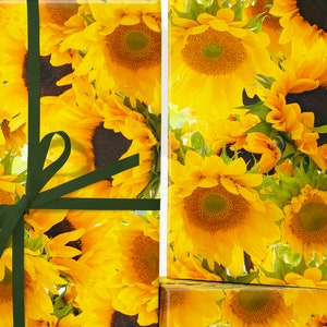 Sunflower Wrapping Paper Roll; Yellow Flower Gift Wrap Sheets; Rustic ...