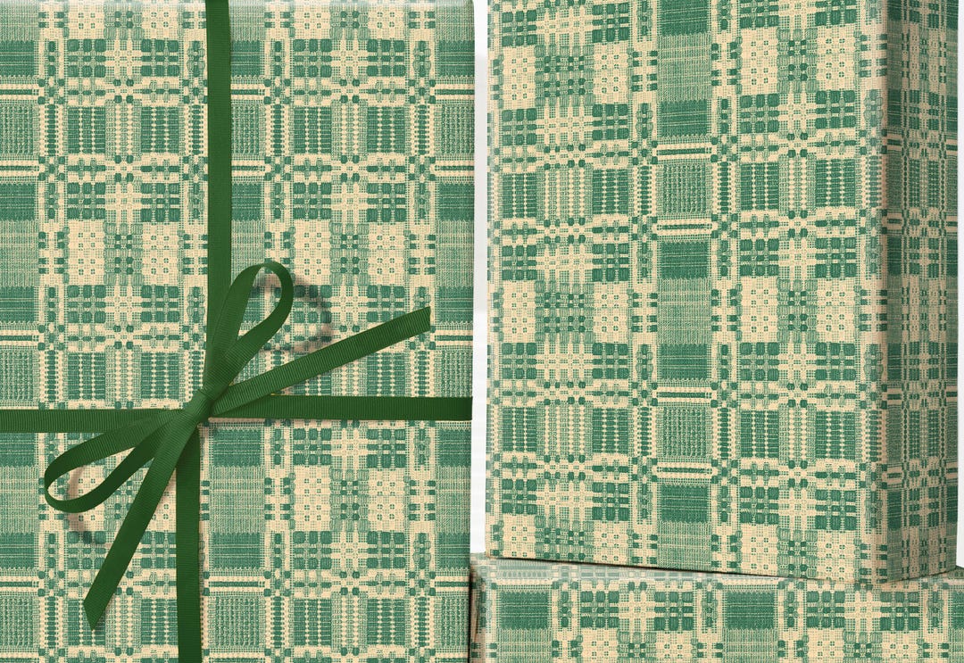 Vintage Green Plaid Wrapping Paper Roll; Vintage Christmas Plaid ...