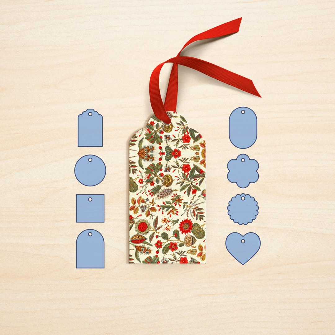 Vintage French Pattern Gift Tags, 10 Pack, Red French Pattern, Vintage ...