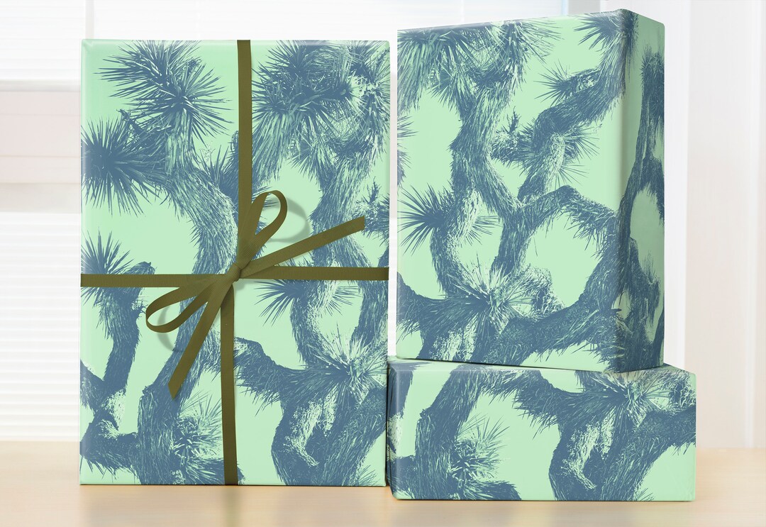 Mint Yucca Tree Sky Wrapping Paper Roll Desert Gift Wrap Sheets Joshua ...