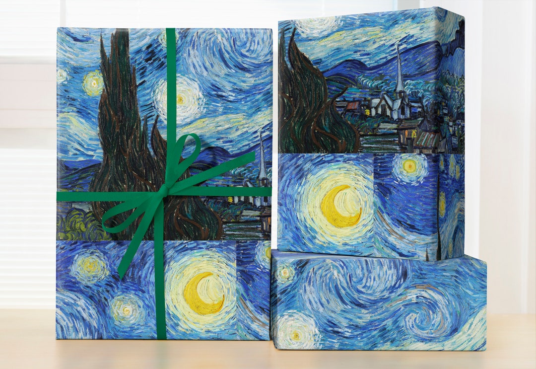 Starry Night Wrapping Paper Roll, Vincent Van Gogh Wrapping Paper - Etsy