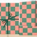 Vintage Green and Red Checker Wrapping Paper Roll, Checkers Gift Wrap ...