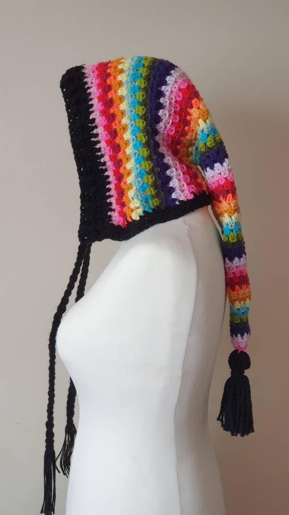 Handmade Crochet Liripipe Elven Pixie Hat. Long Tail Medieval Hat With ...