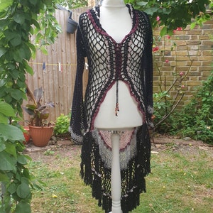 Handmade Crochet Long Length Mandala Jacket. Wizard Sleeve Mandala With ...