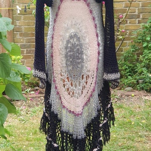 Handmade Crochet Long Length Mandala Jacket. Wizard Sleeve Mandala With ...